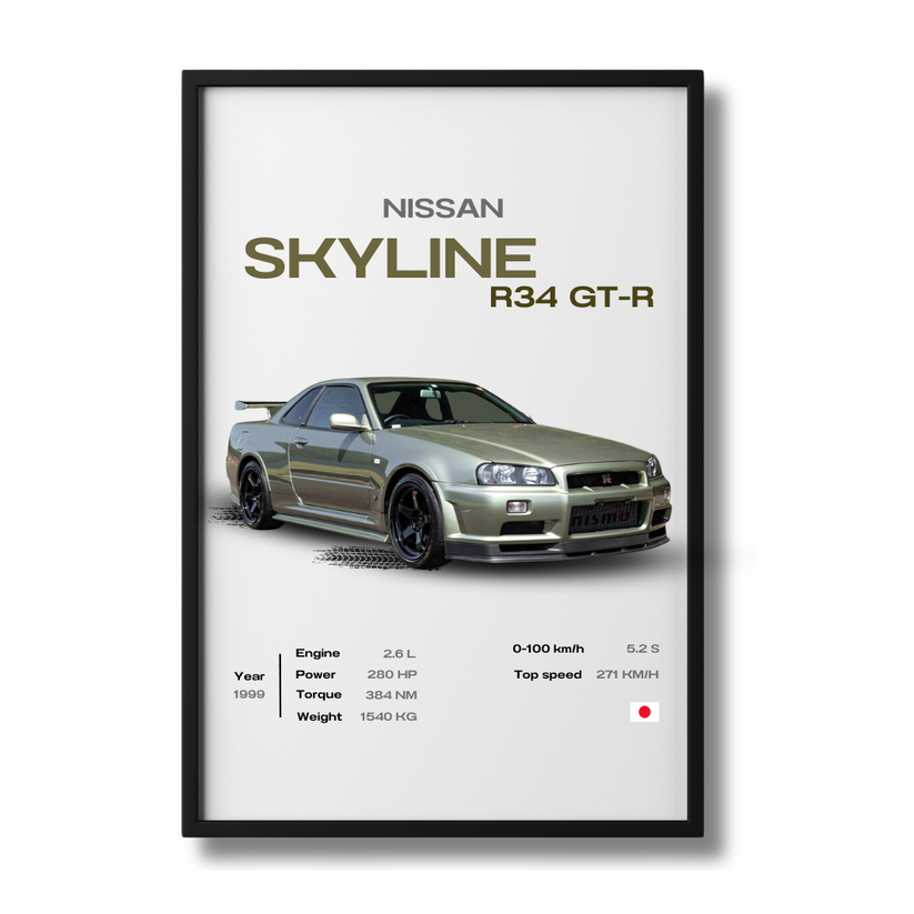Nissan - Skyline R34 GT-R – WallPoster